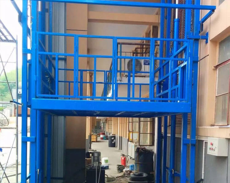 Vertical Double Guide Rail Cargo Lift Freight Elevator Goods Lift