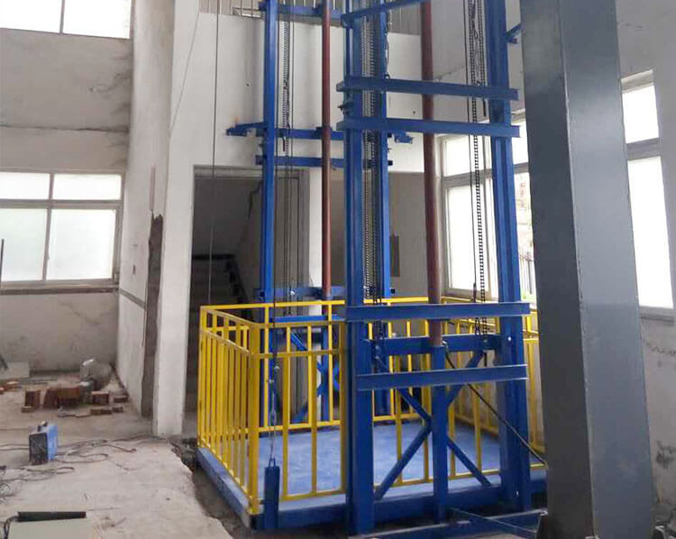 Vertical Double Guide Rail Cargo Lift Freight Elevator Goods Lift