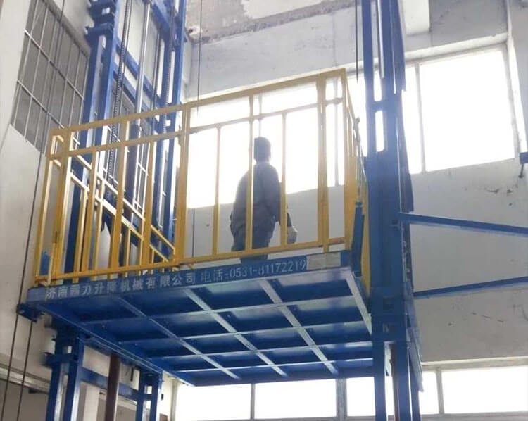 Vertical Double Guide Rail Cargo Lift Freight Elevator Goods Lift