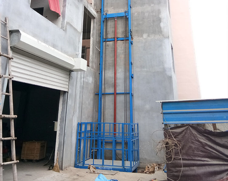 vertical single guide rail cargo lift goods lift freight elevator
