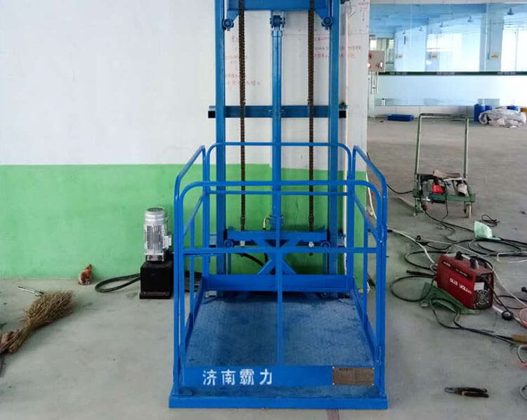 vertical single guide rail cargo lift goods lift freight elevator